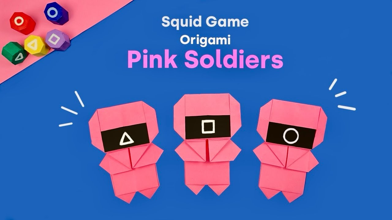 DIY Origami Pink Soldiers from Squid Game | Squid Game-Inspired Paper ...