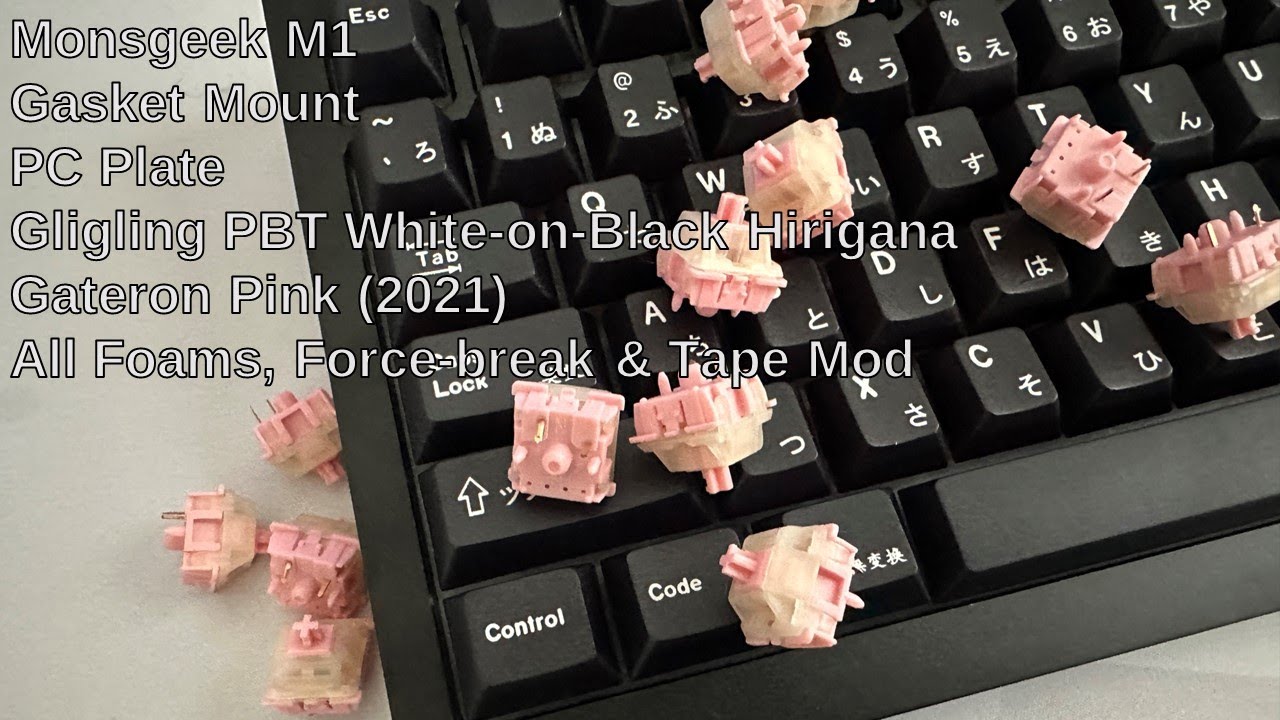 Monsgeek M1 | PC Plate | Gateron Pink (2021) | All Foams, Force-break ...