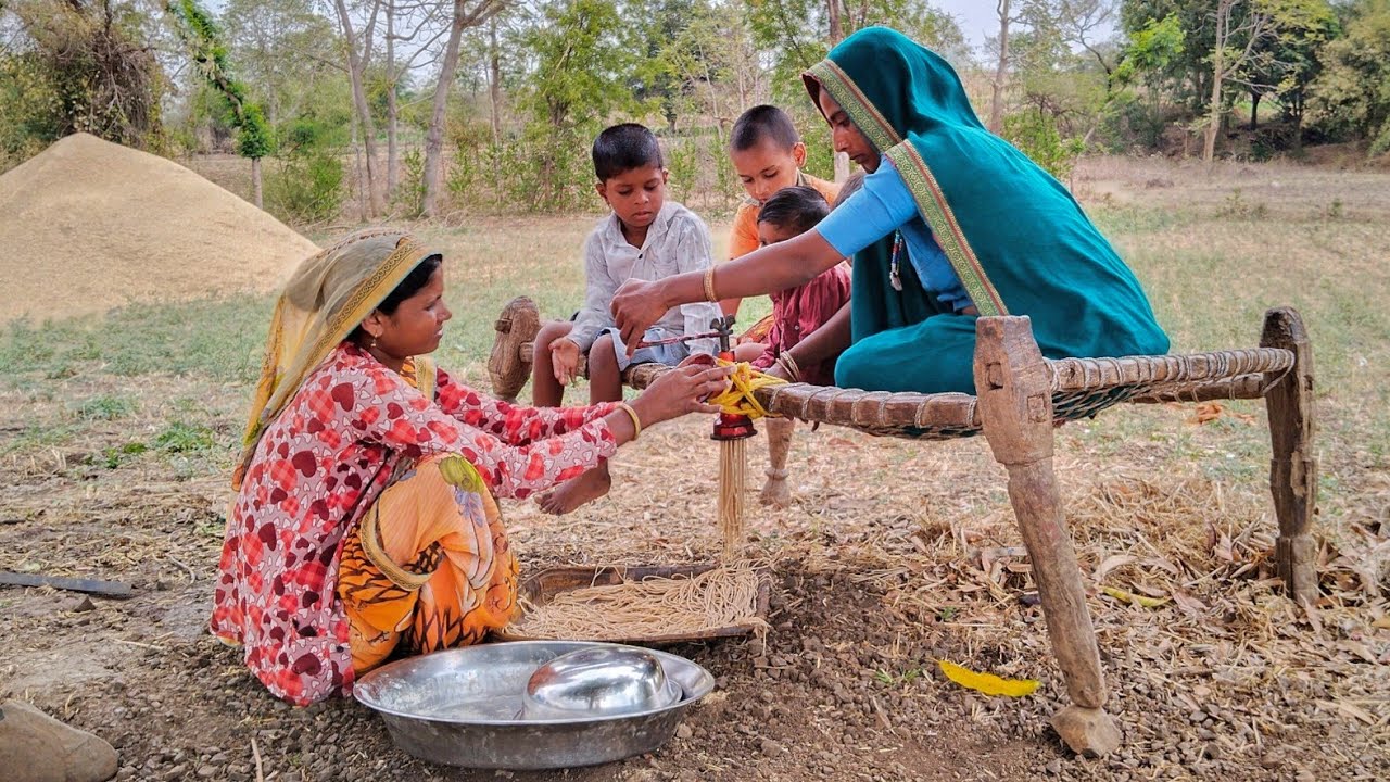 गांव में देशी सेवाई केसे बनाते है/mp village life vlog/Indian village ...