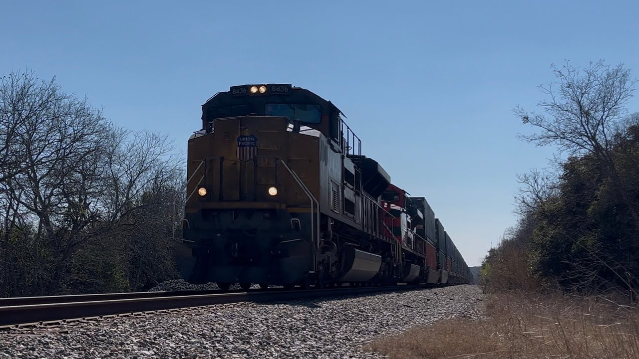 UP 8436 leads UP ZEGYC passing FM 1626 in Austin, Tx - YouTube