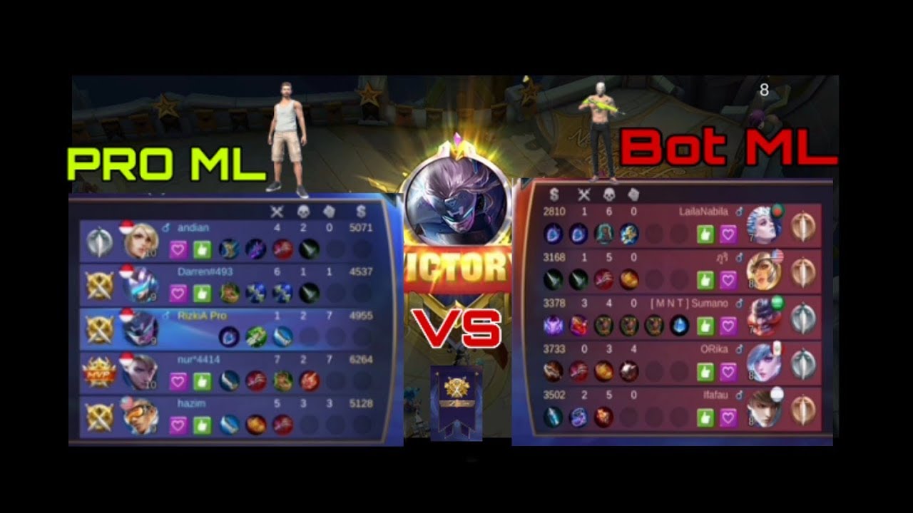 ML PRO VS ML BOT DI mode Rank dapat juara 2 di ML /dari (RIZKIA PRO ...