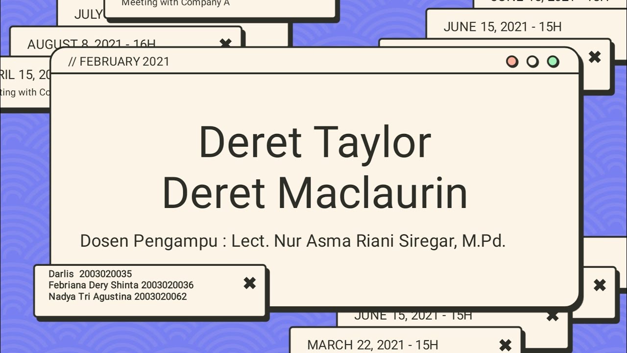 Deret Taylor dan Deret Maclaurin - YouTube