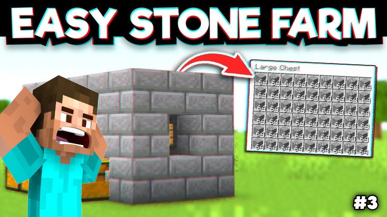 EASY STONE FARM FOR BEGINNER | MINECRAFT GAMEPLAY #3 - YouTube