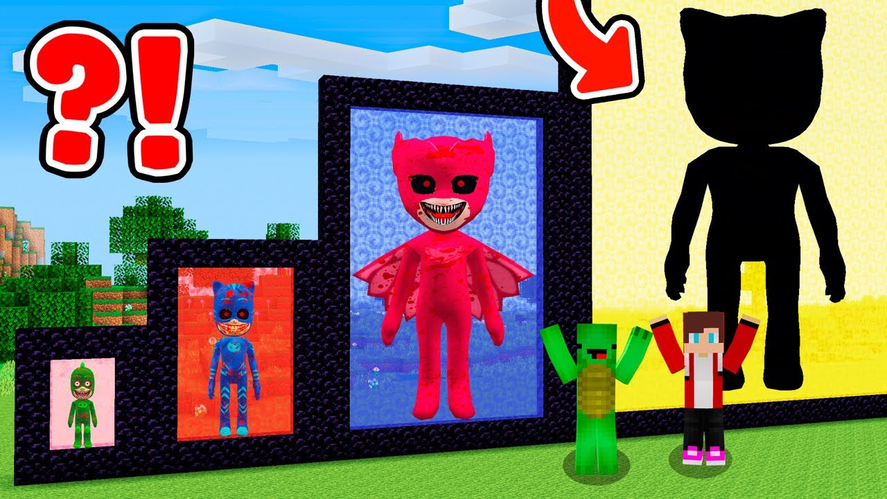 Jj And Mikey Found Pj Masks Exe Portals In Minecraft Challenge From