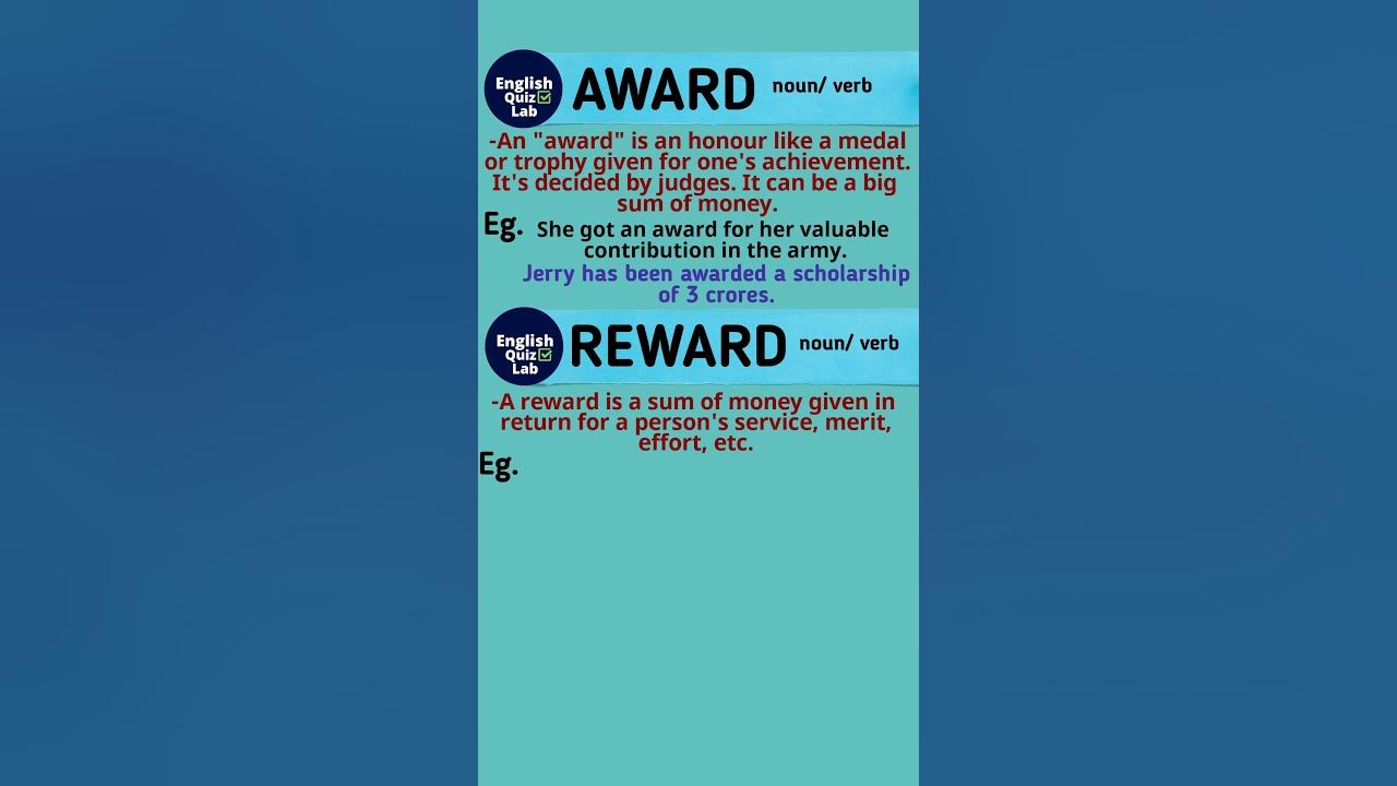 AWARD Vs REWARD shorts Difference Between Award And Reward award-vs-reward-shorts-difference-between-award-and-reward