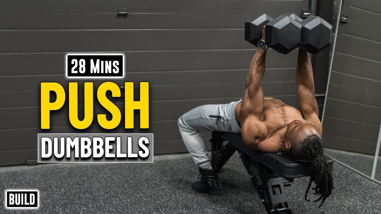 28 Mins Dumbbell Chest, Shoulders & Triceps Workout | Build Muscle 22 ...