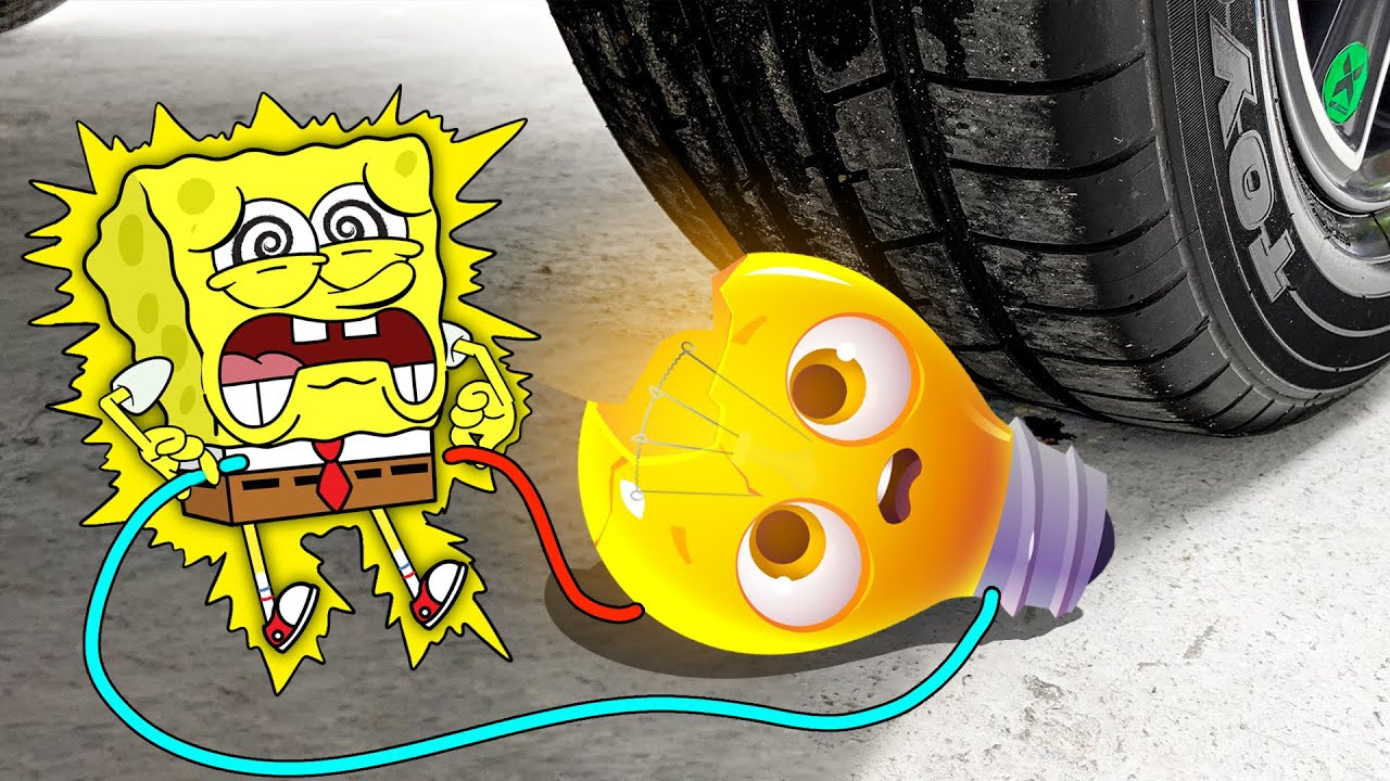 Spongebob Gặp Nguy Hiểm Khi Nghịch Dây Điện - Crushing Crunchy & Soft ...