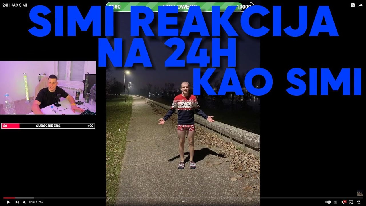 SIMI-JEVA REAKCIJA NA MOJ VIDEO 24H KAO SIMI - YouTube