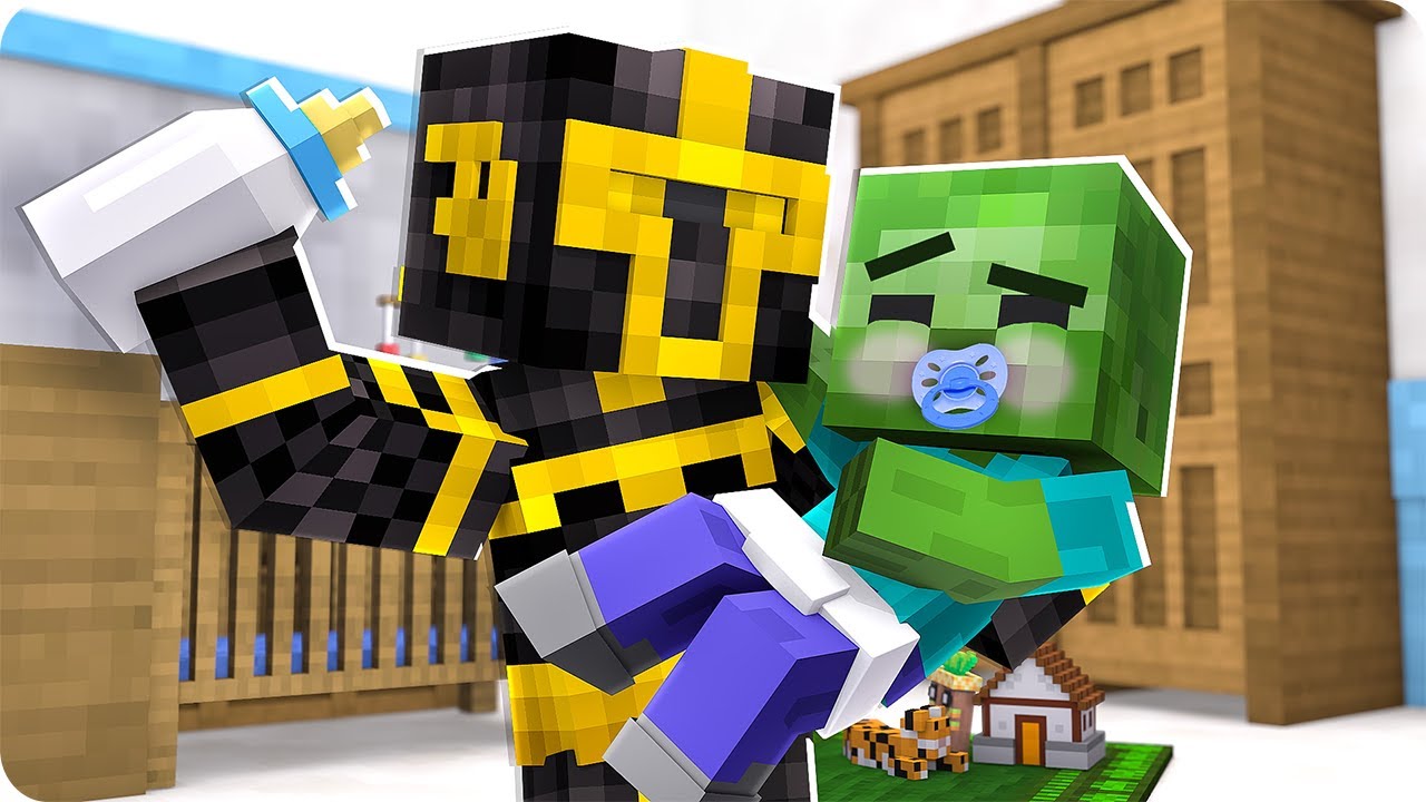 24 HORAS CUIDANDO UN BEBÉ ZOMBIE EN MINECRAFT 😱 - YouTube