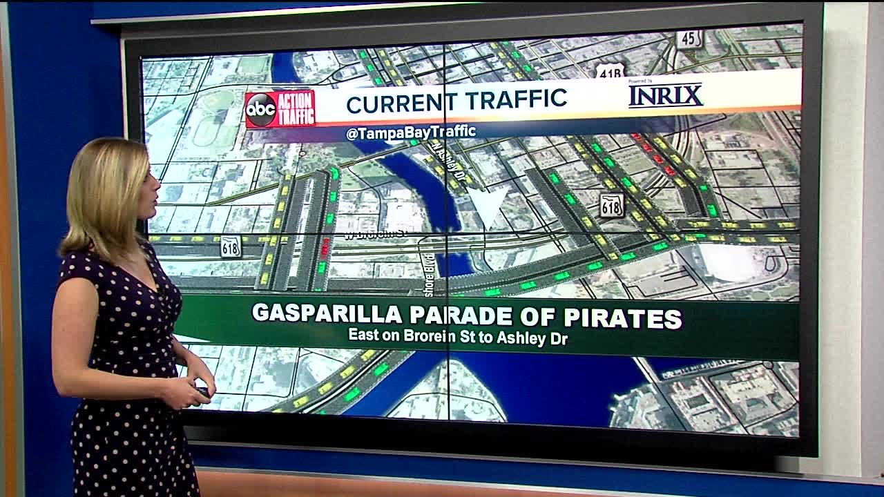 Weekend Gasparilla traffic update with traffic reporter Lindsey Logue ...