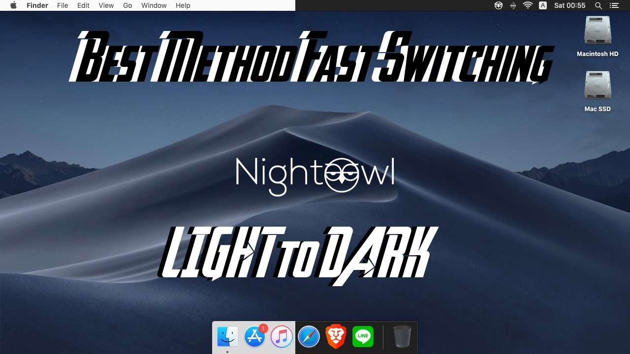 MacOS Mojave Light to Dark mode with shortcut key - YouTube