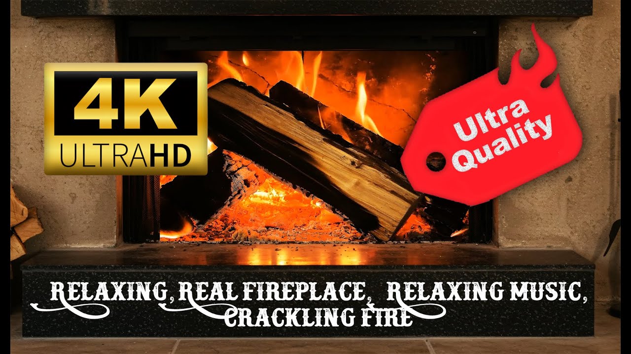 Calming crackling fire sounds and ambient music for sleep. Relieves ...