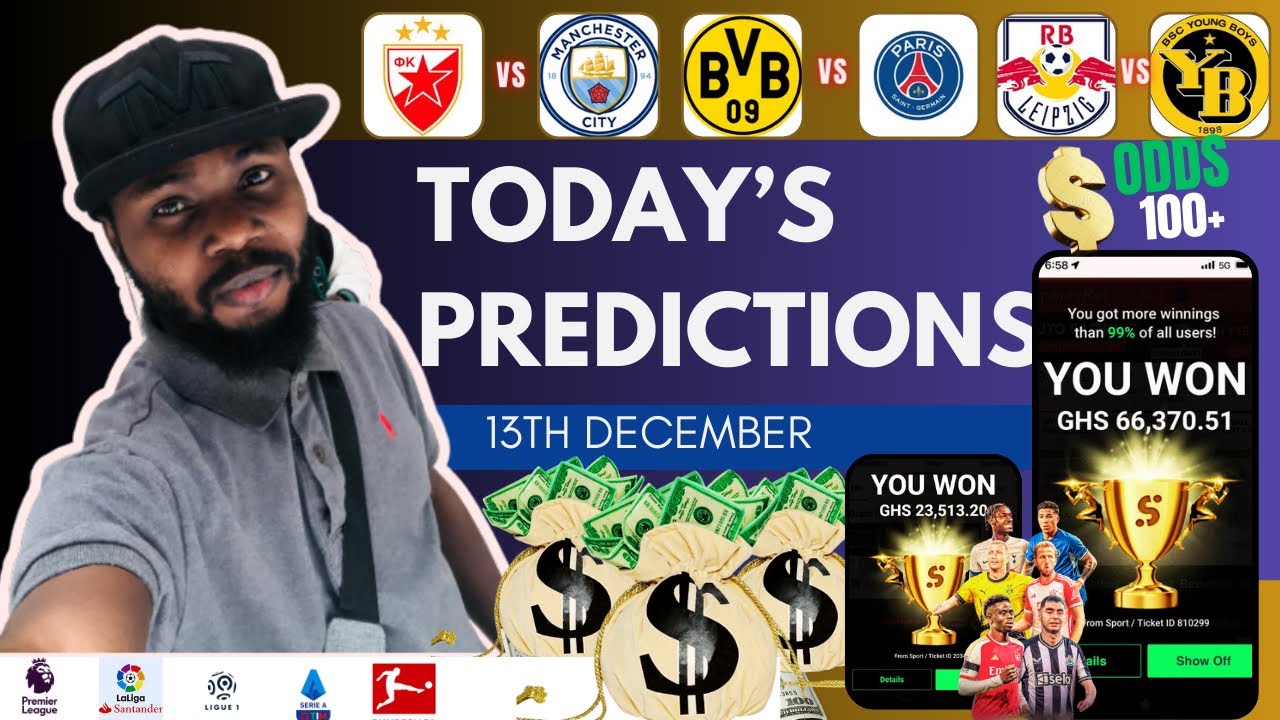 FOOTBALL PREDICTIONS TODAY 13/12/23 CORRECT SCORE,SOCCER PREDICTIONS ...