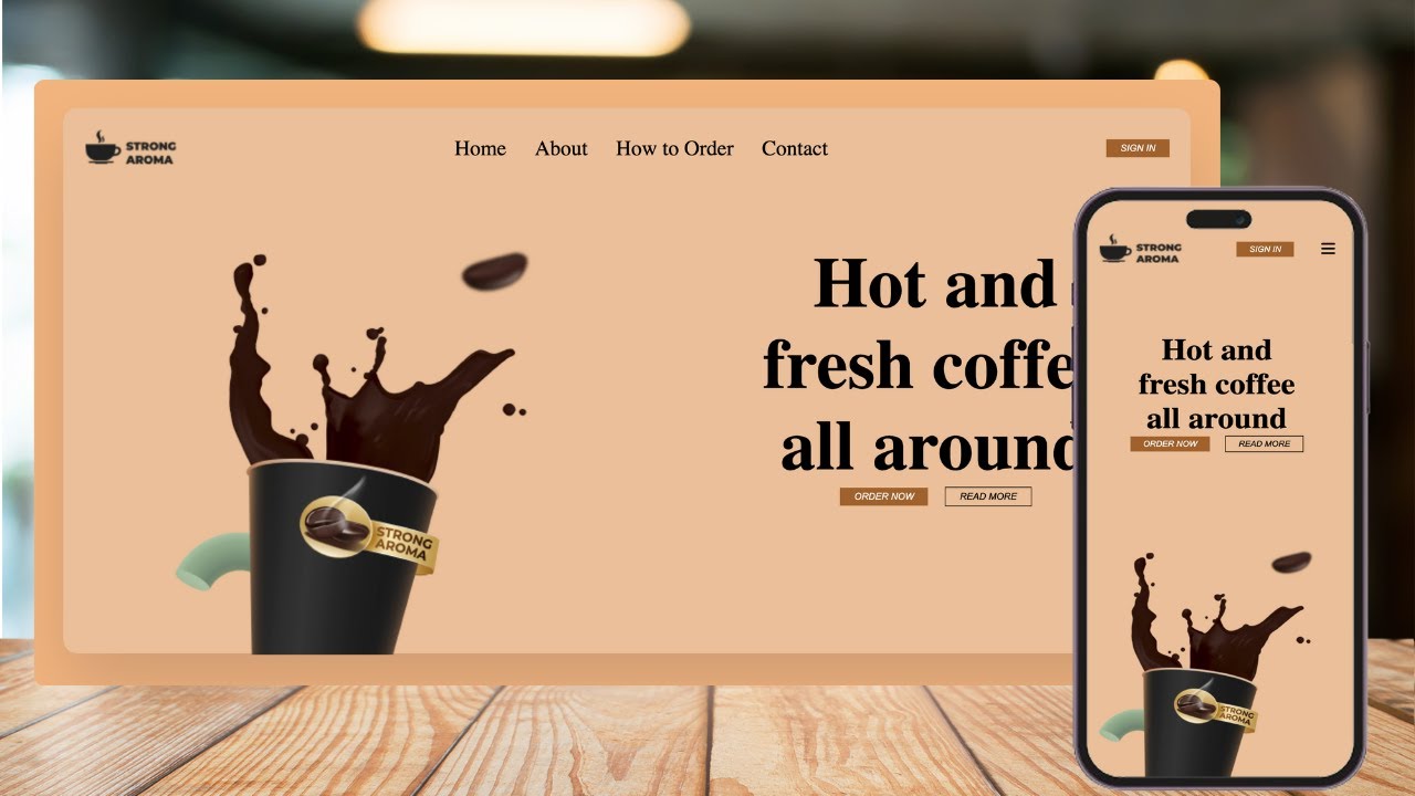 How to make a Responsive Coffee shop website using Html and css - YouTube