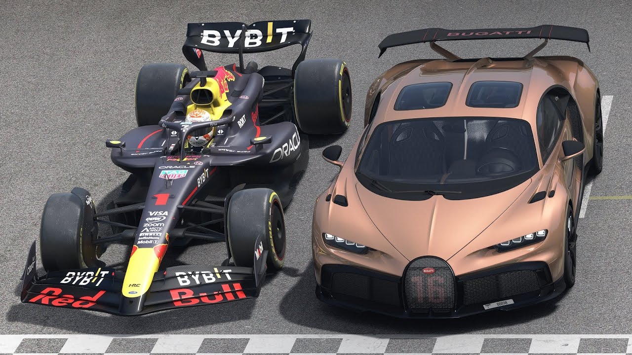 Red Bull F1 2024 vs Bugatti Chiron Pur Sport at Monza - YouTube