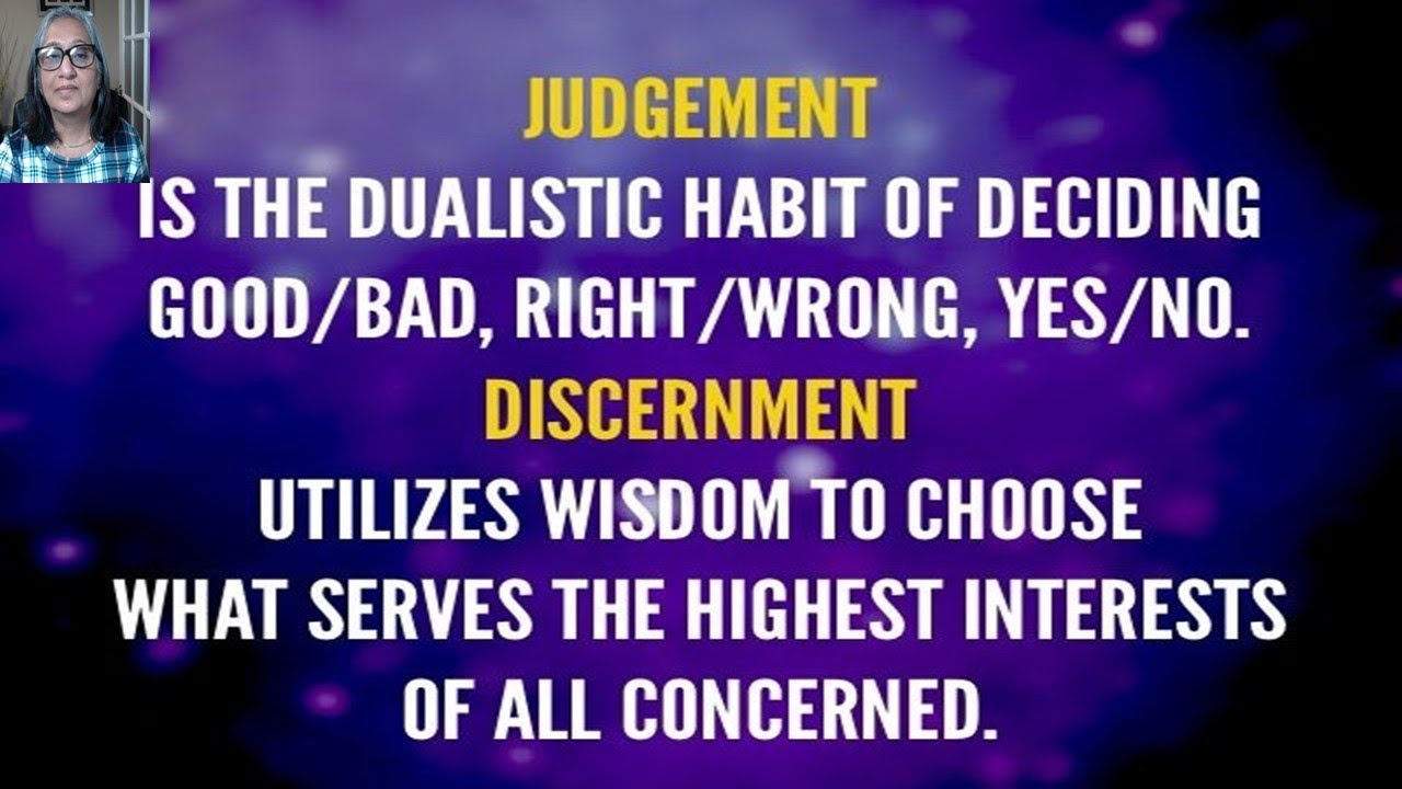 Judgement Vs. Discernment - YouTube