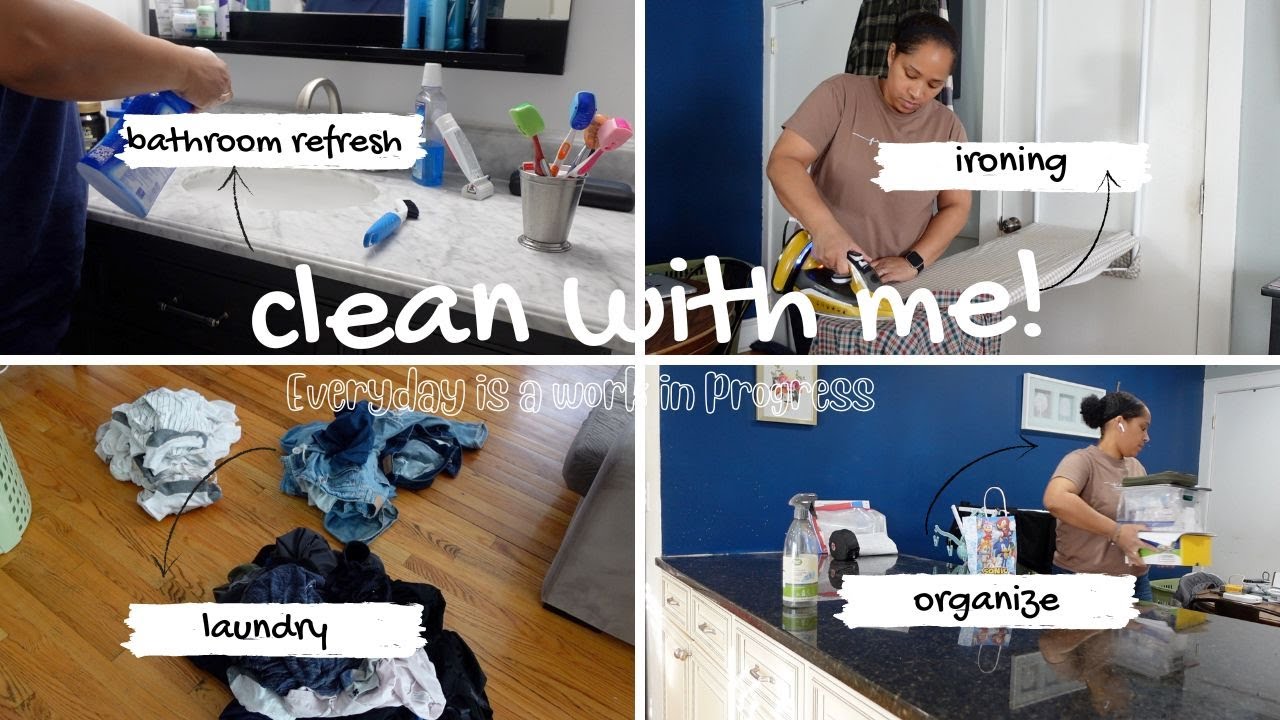 Cleaning Motivation | daily household chores, laundry, bathroom refresh ...