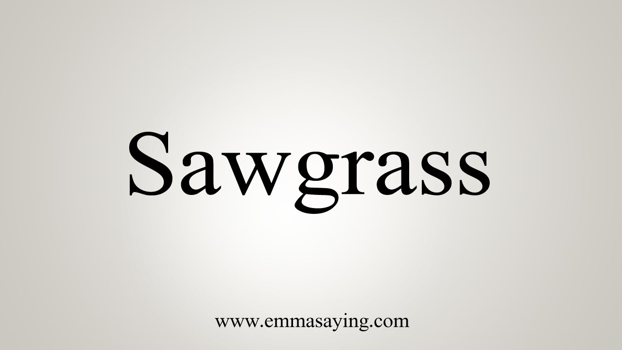 How To Say Sawgrass - YouTube