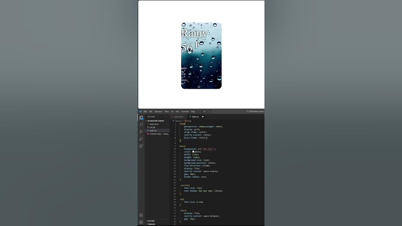 Weather screen - using html and CSS 💻📝 #html #css #codinglife - YouTube