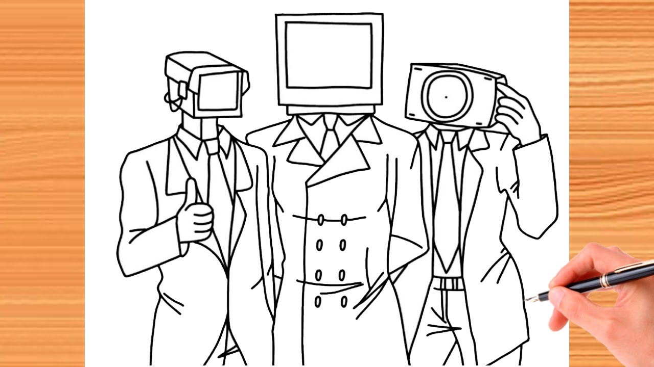 How to Draw New Tv Man vs Cameraman and Boombox easy - Skibidi Toilet ...