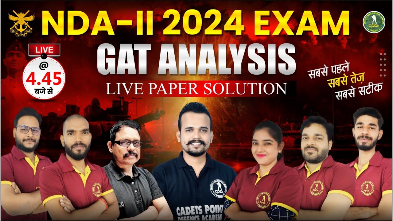 NDA 2/2024 GAT PAPER ANALYSIS | NDA GAT ANSWER KEY 2024 | NDA 2-2024 ...