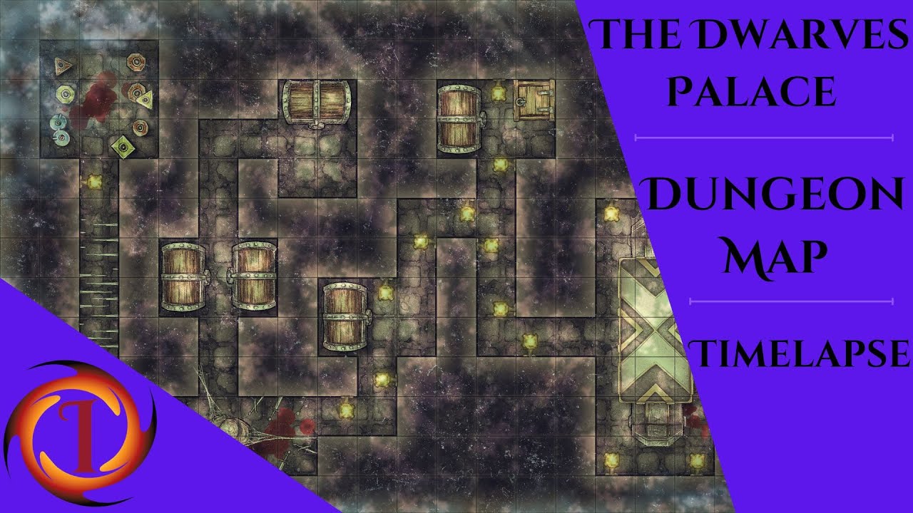 The Dwarves Palace : Inkarnate : Dungeon Map : Timelapse - YouTube