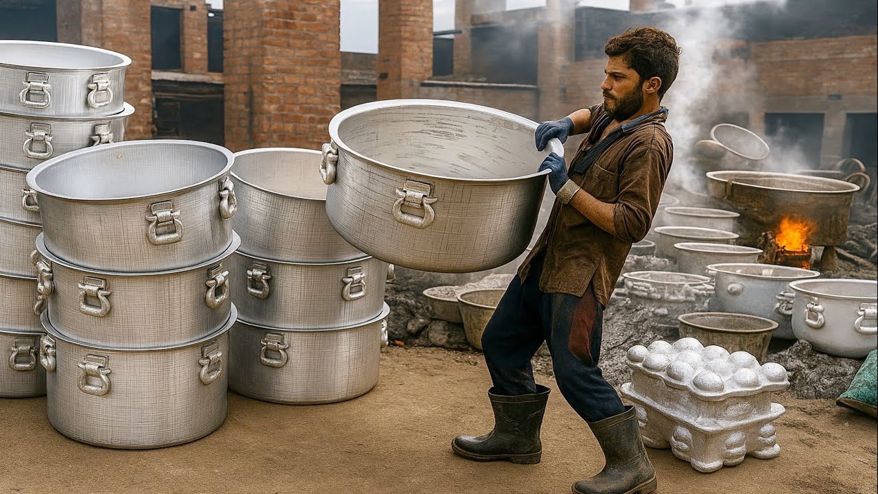 Amazing Process of Making Biggest Cooking Pots From Recycled Aluminium ...