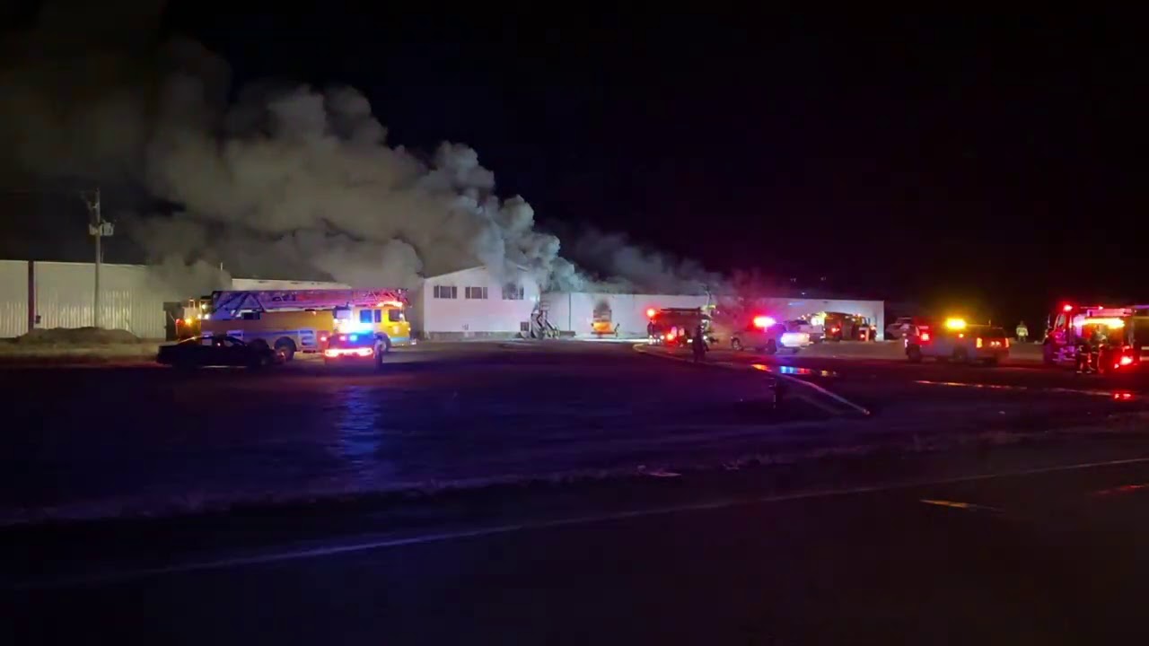 Produce warehouse burns to the ground in massive fire - YouTube