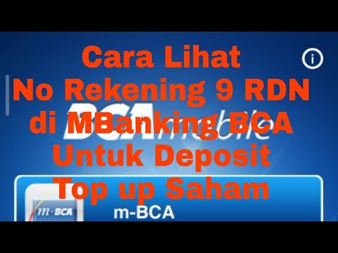Cara Melihat No RDN Untuk Deposit Top Up Saham Dari Aplikasi M-Banking ...