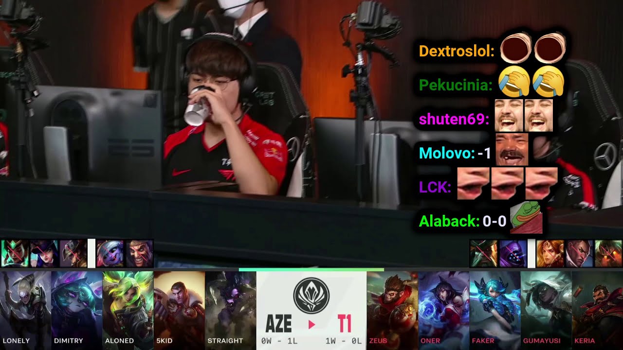 AZE vs T1 | 2022 MSI Groups Day 2 | Twitch VOD with Chat - YouTube