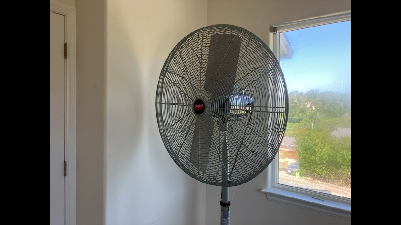 Dayton industrial pedestal fan - YouTube