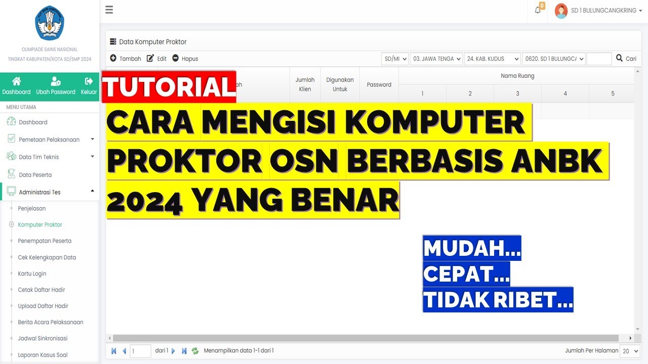 CARA MENGISI KOMPUTER PROKTOR OSN BERBASIS ANBK 2024 YANG BENAR - YouTube