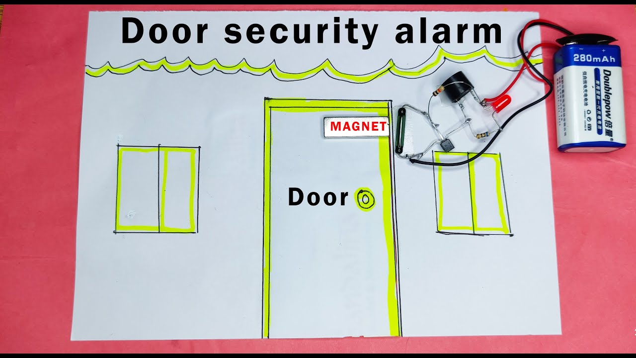 How to make digital Door Chime || Door security alarm || Reed switch ...