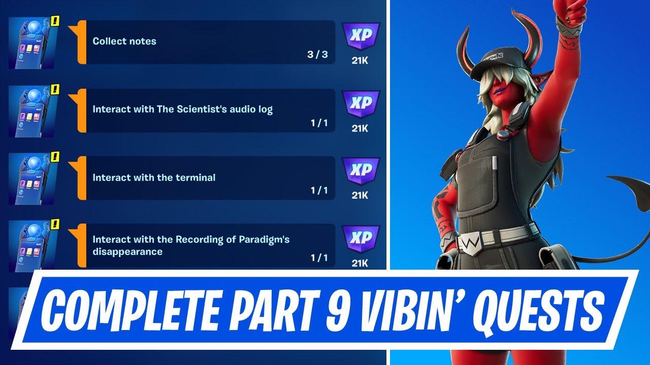 Fortnite Complete Vibin' Part 9 Quests - YouTube