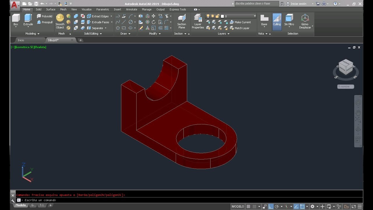 Abrazadera de cuña en AutoCAD 2019 - YouTube