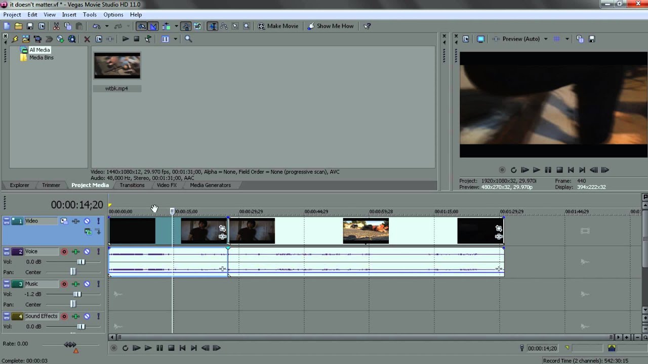 Basic Editing in Vegas Movie Studio HD 11 0 - YouTube