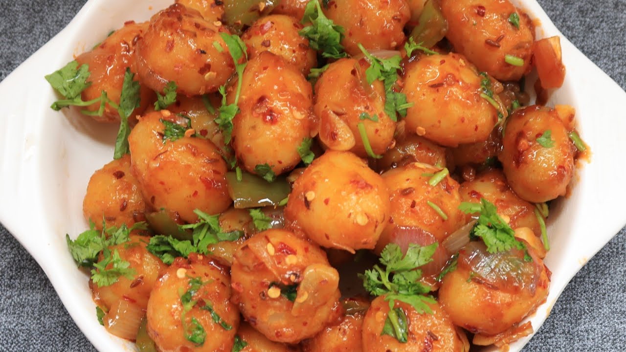 Chilli Potato/spicy chilli potato/baby potato - YouTube