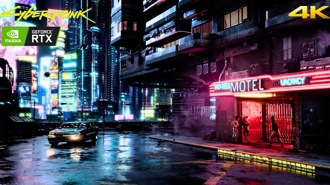 Walking around Night City in 4K Max Settings on an OLED monitor ...