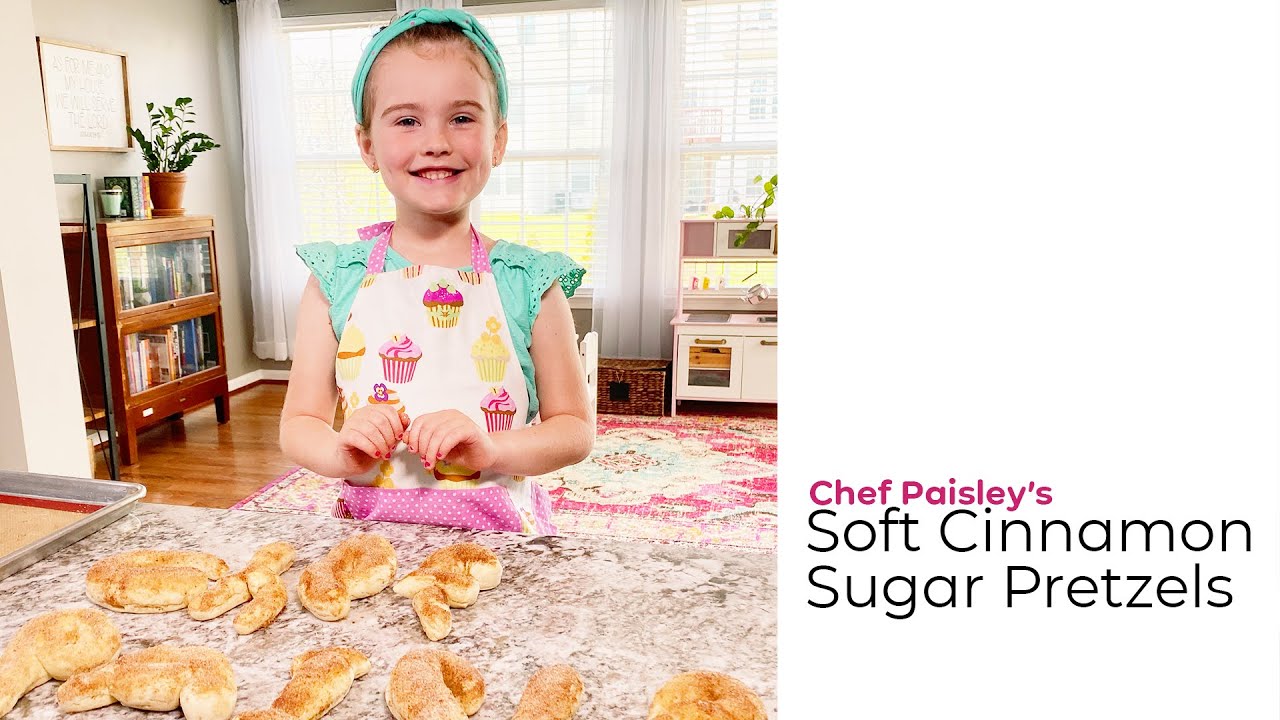 Kid Chef Makes Homemade Pretzels! Chef Paisley Makes Soft Cinnamon ...