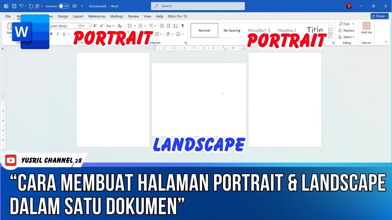 Cara Mudah! Membuat Halaman Portrait dan Landscape dalam Satu Dokumen ...