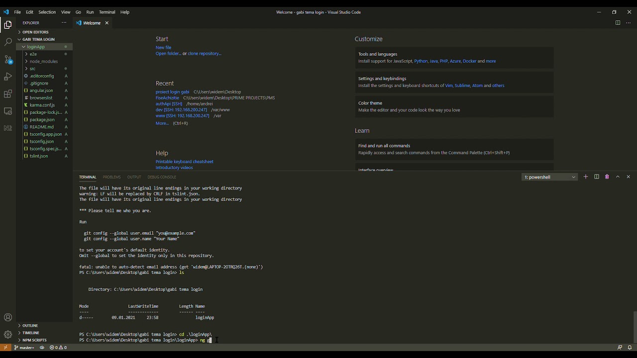 Welcome gabi tema login Visual Studio Code 2021 01 10 00 01 31 - YouTube