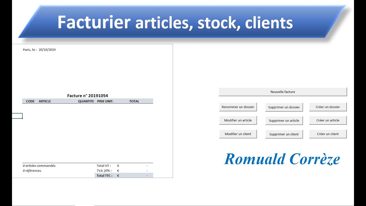 Excel Facturier VBA - YouTube