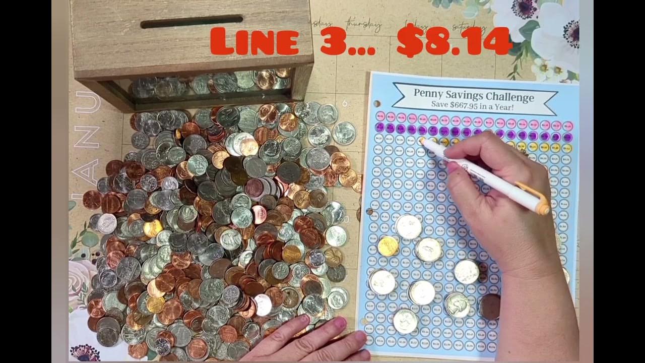 Penny Savings Challenge! Counting my coins! #countingcash # ...