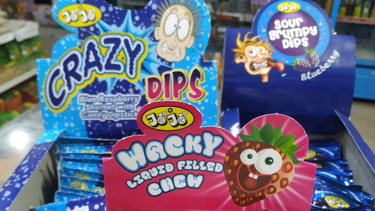 JOJO candies Lollypop unboxing crazy Dips Giant Lollypop sour grumpy ...