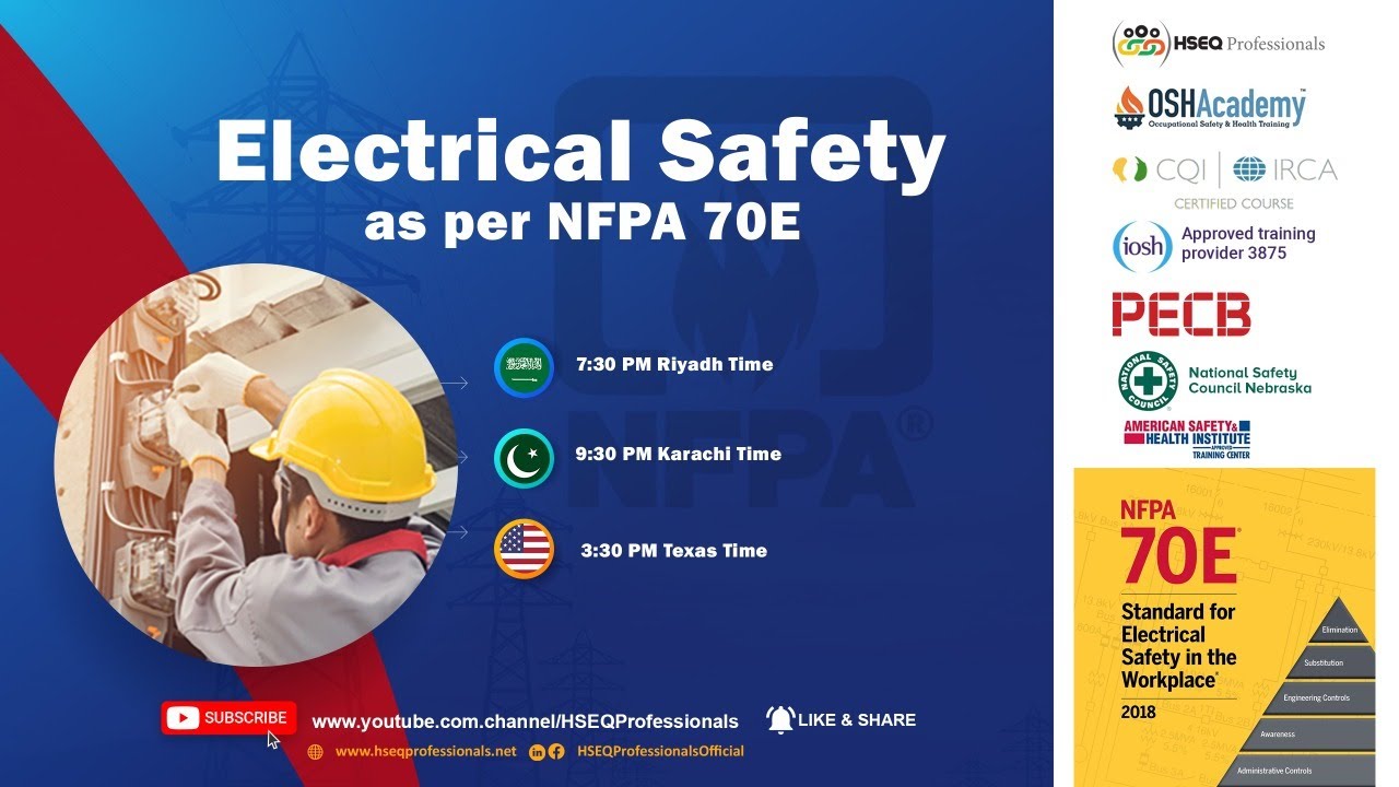 Electrical Safety as per NFPA 70E - YouTube