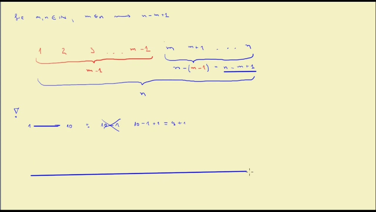 Problema de numarare: Cate numere sunt de la m la n? - YouTube