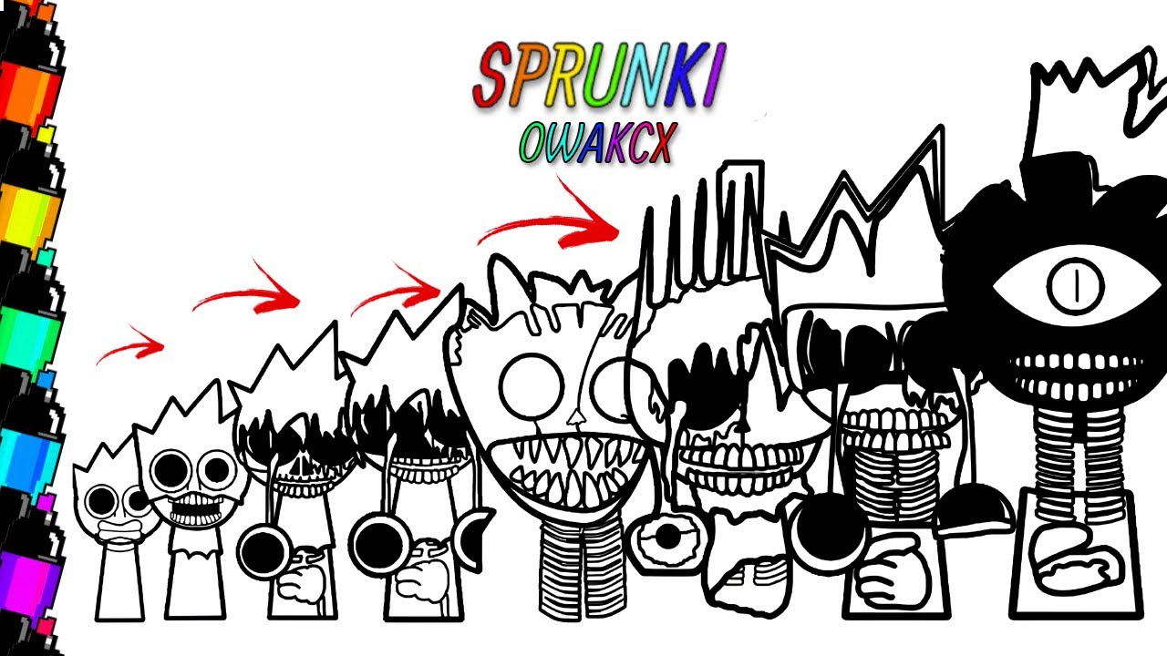 NEW Incredibox Sprunki Coloring Page | How to color all phases of ...