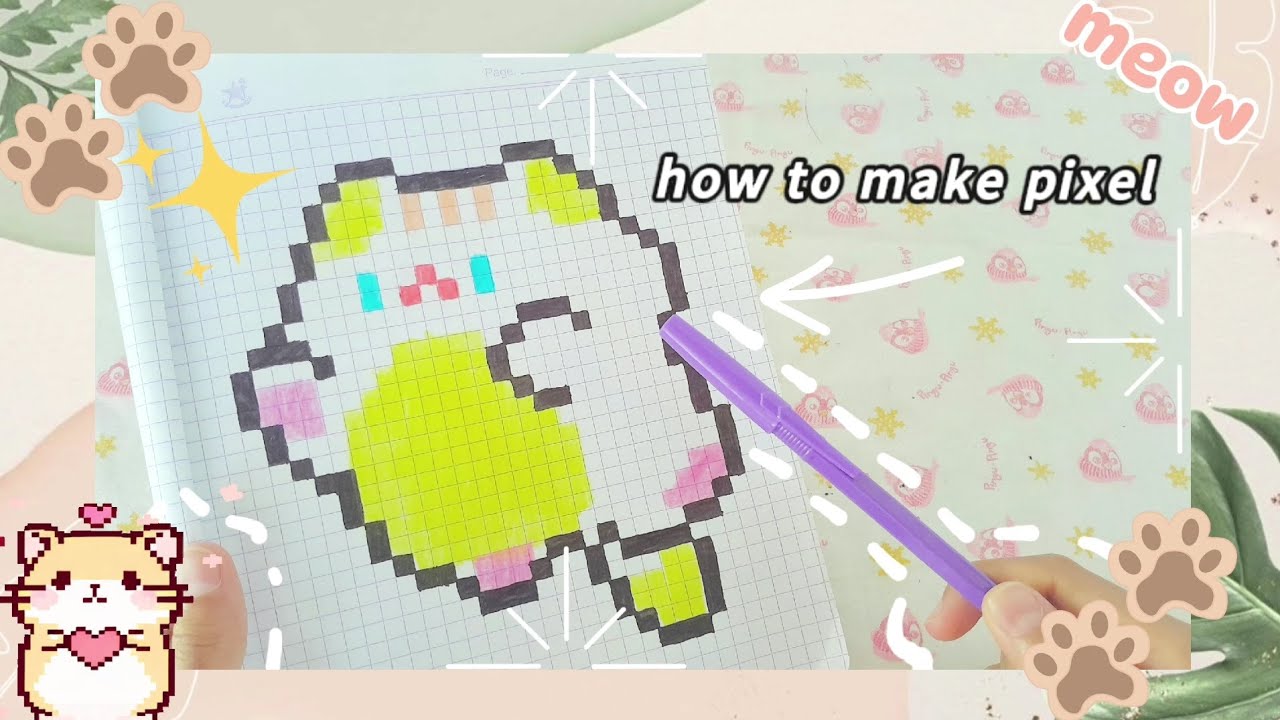tutorial membuat pixel kucing cute ⁉️|| tutorial || pixel - YouTube