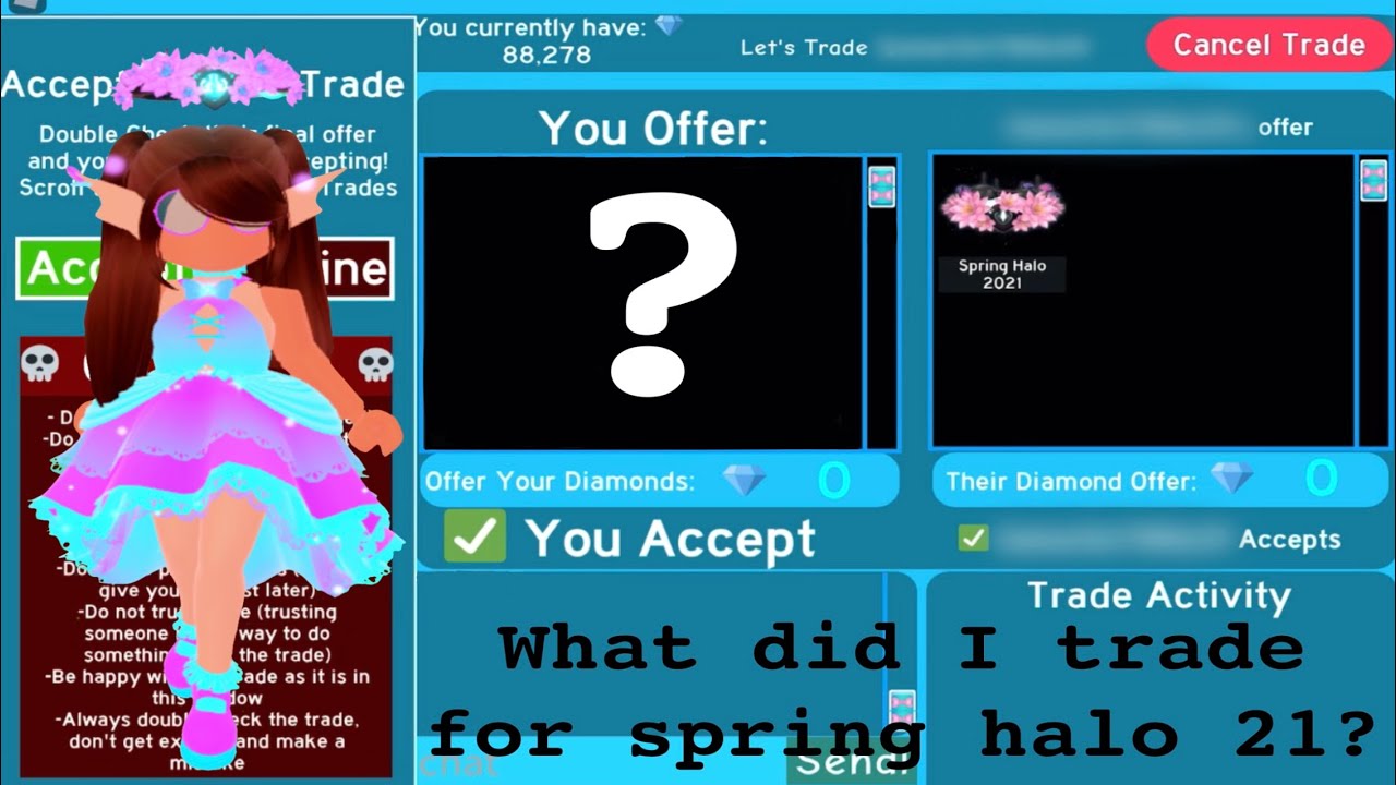 What did I trade for spring halo 21| royale high halo trading - YouTube