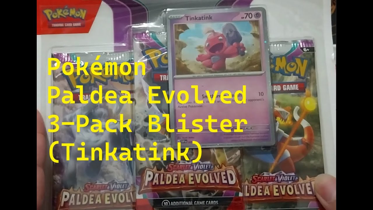 Pokemon Paldea Evolved 3-Pack Blister (Tinkatink) #pokemon # ...